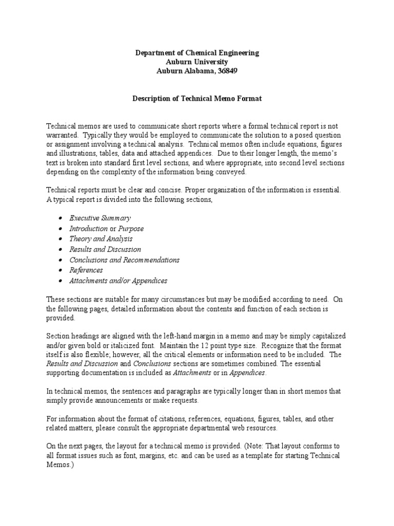 Technical Memo Format | PDF | Memorandum | Paragraph