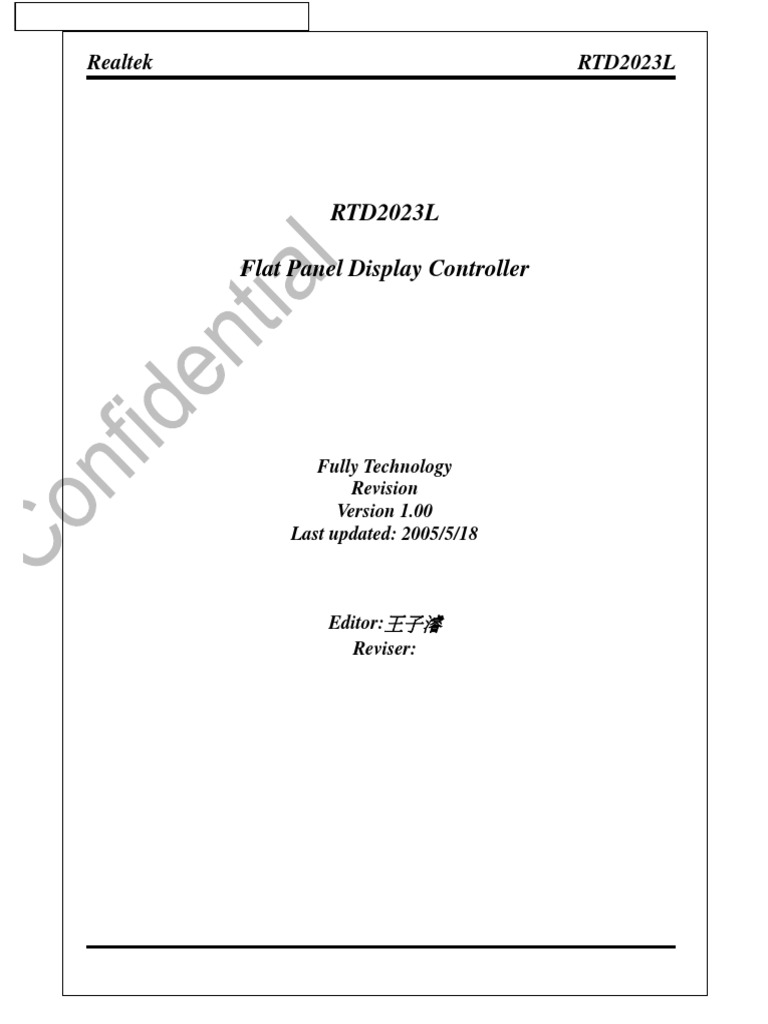 RTD2023L Realtek | PDF | Analog To Digital Converter | Visual Cortex