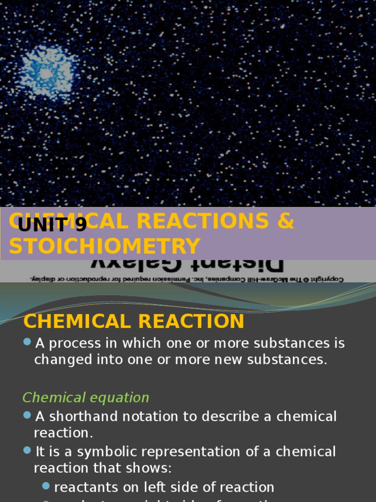 Unit 9 Chemical Equations and Stoichiometry | PDF | Stoichiometry ...