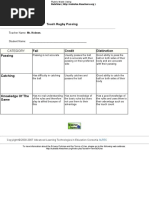 Badminton Skills Rubric - 7-8 | PDF | Hobbies | Recreation