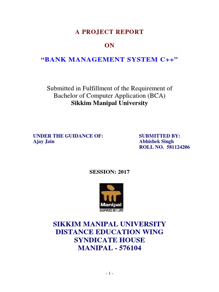 BCA Bank Management Project | PDF | Feasibility Study | Databases