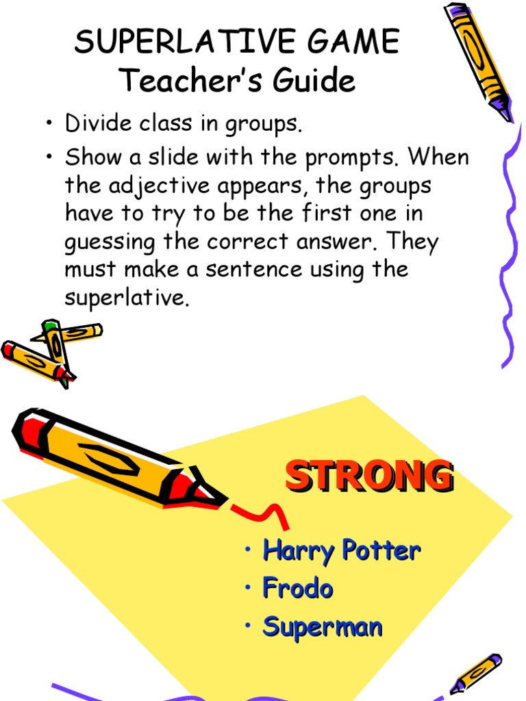 Superlative Game Teacher's Guide | PDF