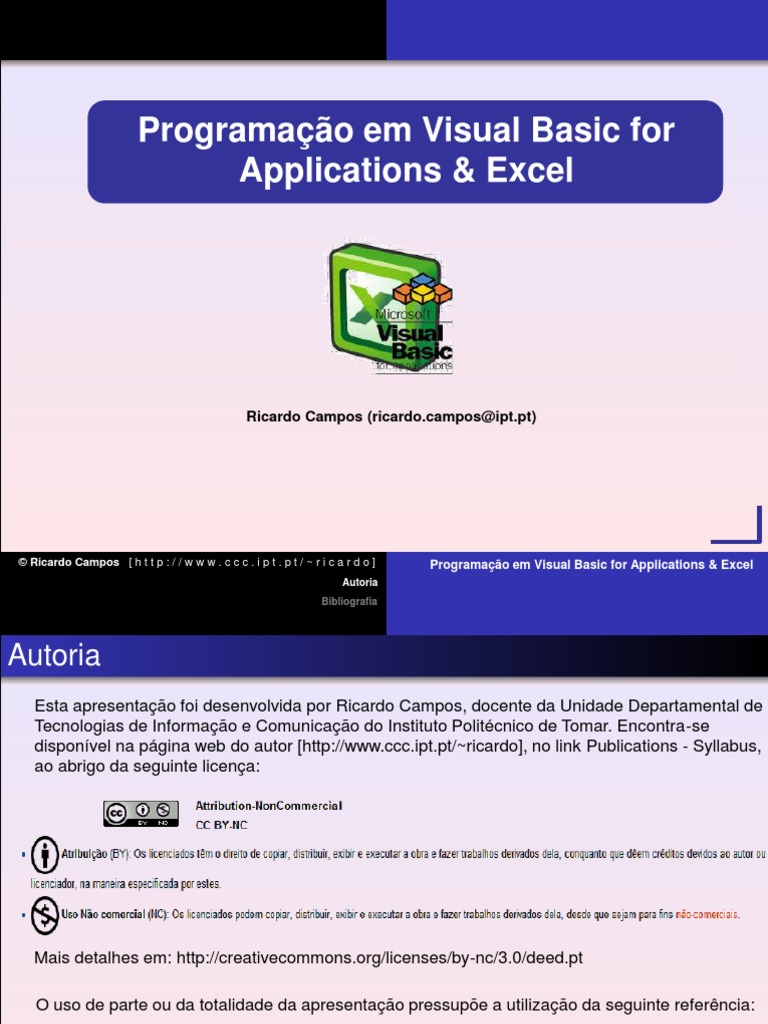Excel VBA | PDF | Macro (Ciência da Computação) | Visual Basic for ...