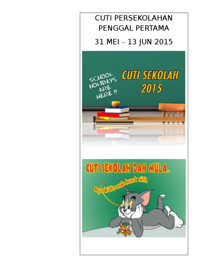 Cuti Sekolah Template | PDF