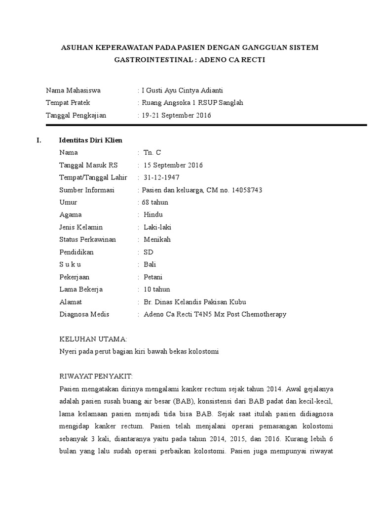 Askep CA Recti | PDF