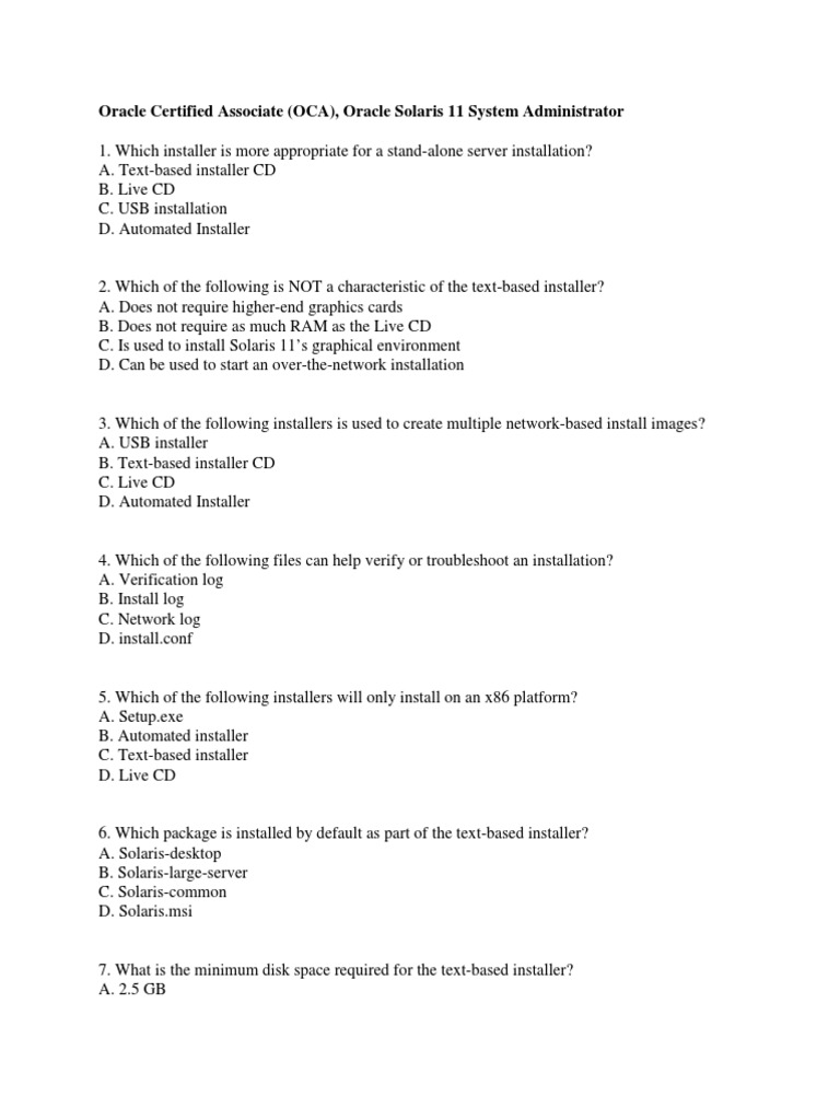 Practice Exam VTC Solaris | PDF | File System | Installation (Computer ...