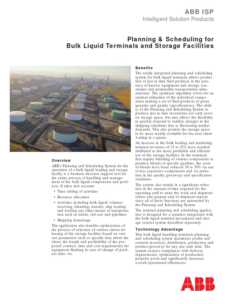 Planning & Scheduling For Bulk Liquid Terminals and Storage Facilities ...