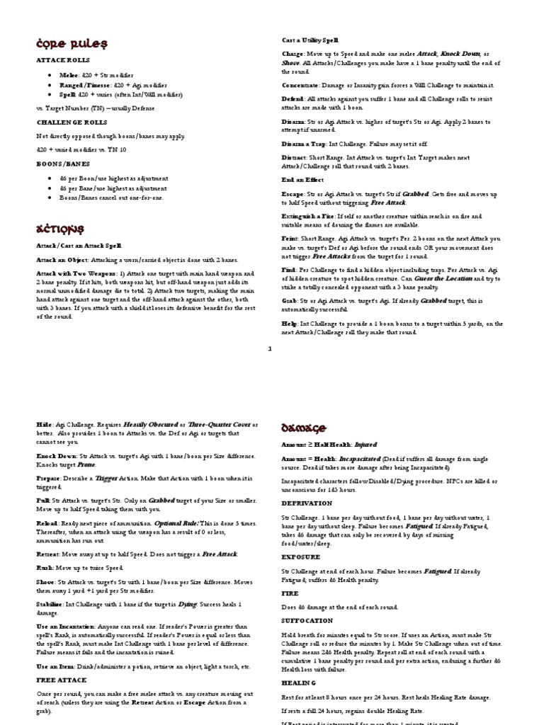 SotDL GM Cheat Sheets | Download Free PDF | Leisure