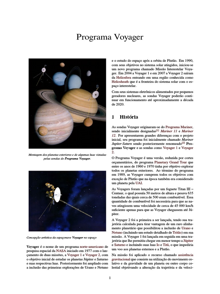 Programa Voyager | Download grátis PDF | Programa Voyager | Planetas ...