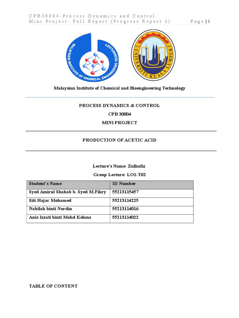 Acetic Acid Production Overview | PDF | Acetic Acid | Chemical Reactor