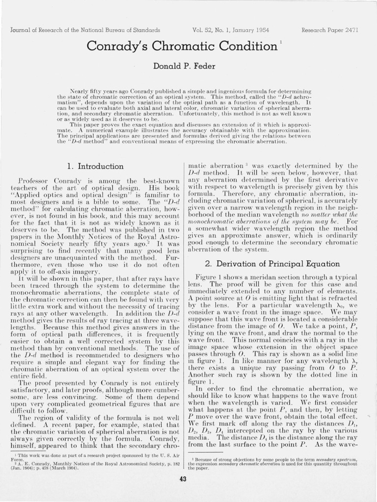 Conrady's Chromatic Condition | PDF | Wavelength | Waves
