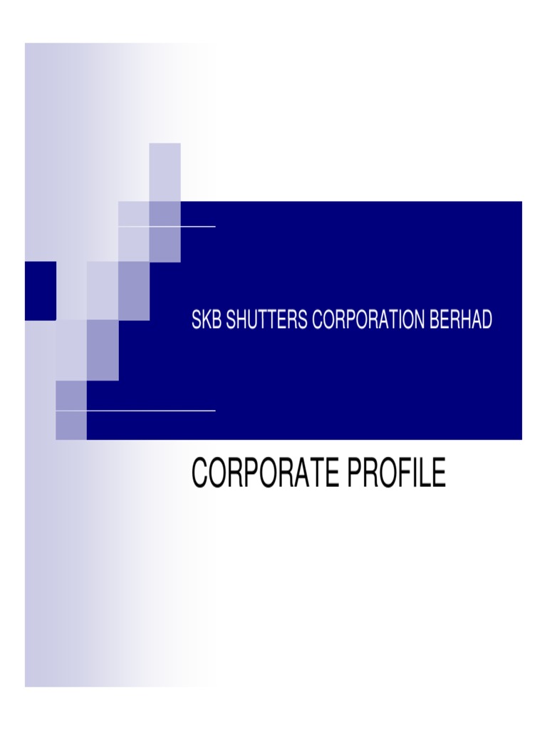 SKB Shutters Corp. Berhad Profile | PDF | Pallet | Screw