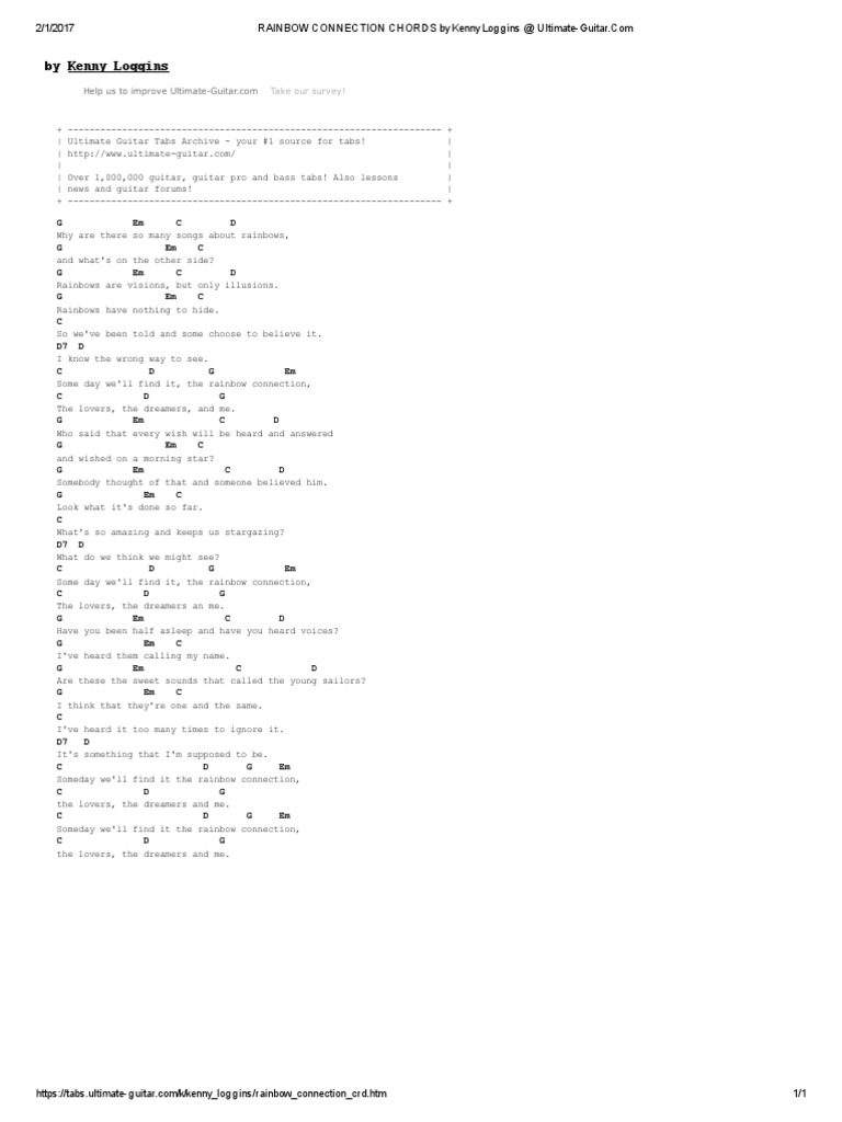 Rainbow Connection Guitar Chords