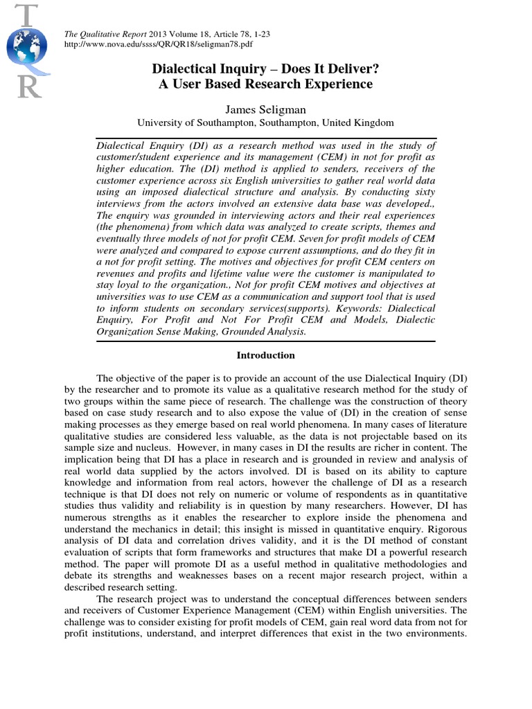 Dialectical Inquiry | Scientific Method | Qualitative Research
