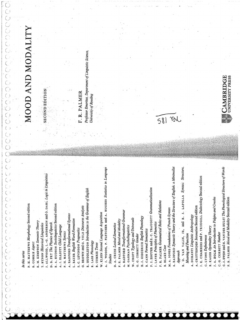 Palmer - Mood and Modality