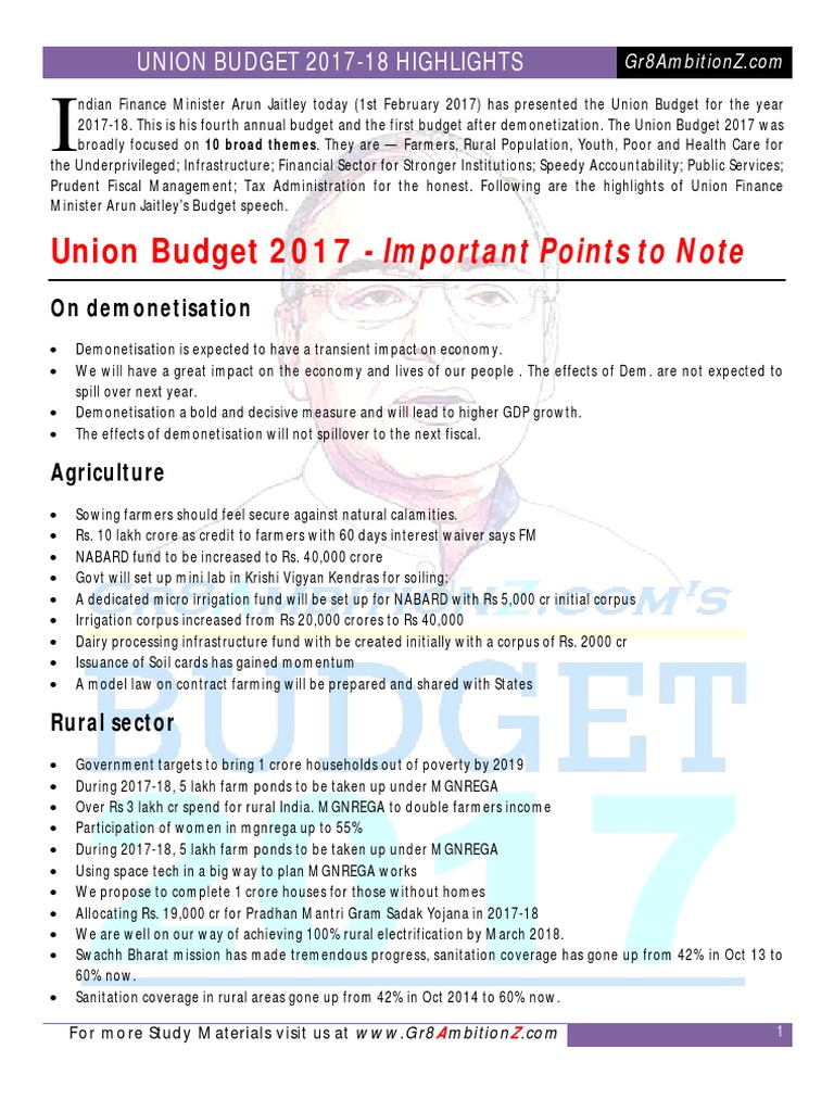 Union Budget PDF | PDF