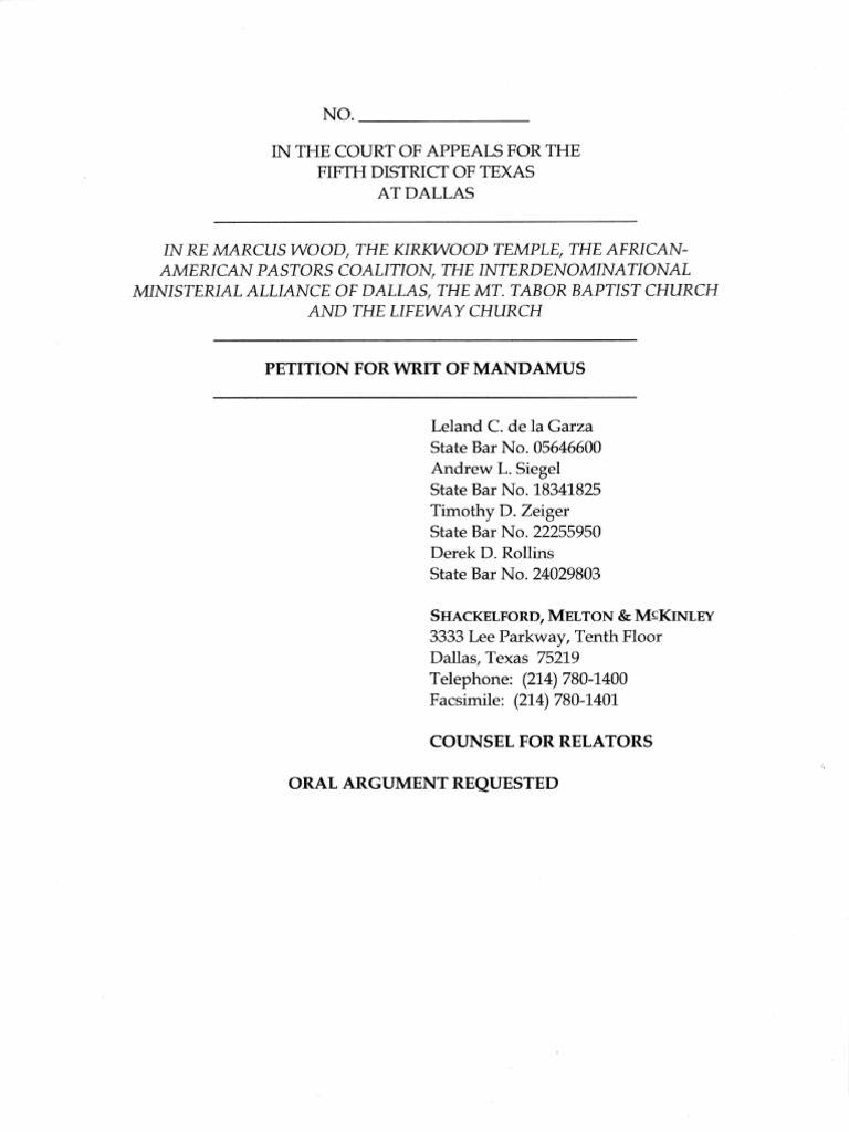 Petition for Writ of Mandamus | Mandamus | Petition