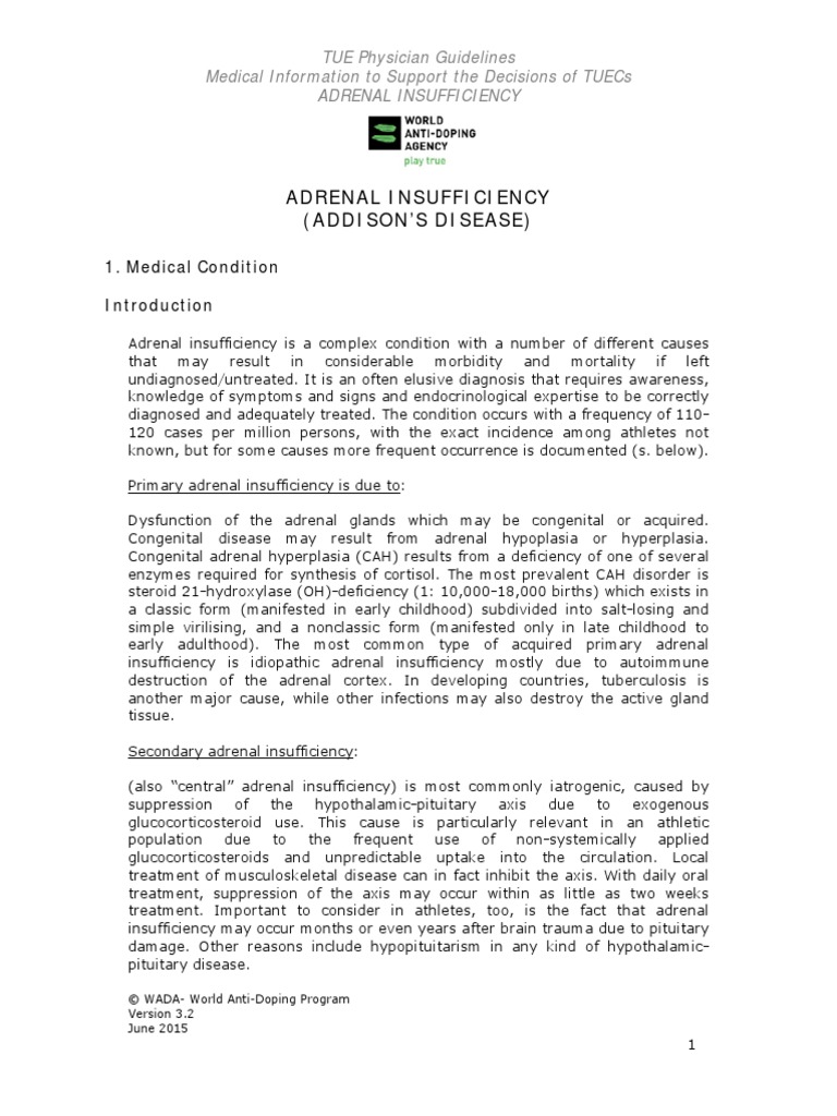 Adrenal Insufficiency | PDF | Adrenal Gland | Adrenocorticotropic Hormone