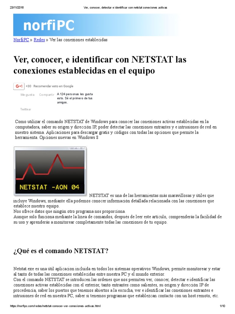 Usar Netstat para Ver Conexiones Activas | PDF | Interfaz de línea de comando | Archivo de ...