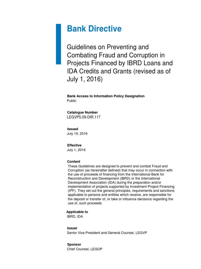 Anti-Corruption Guidelines | PDF | World Bank | International ...