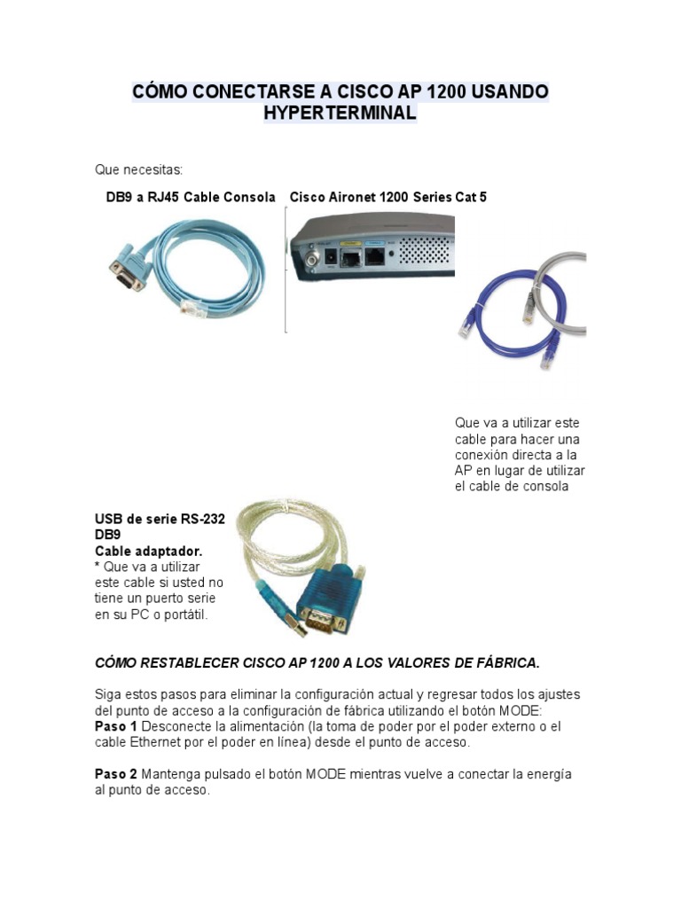 Cómo Conectarse A Cisco AP 1200 Usando Hyperterminal | PDF | Punto de ...