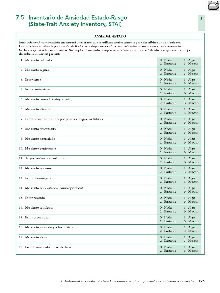 STAI- Inventario de Ansiedad Estado-Rasgo