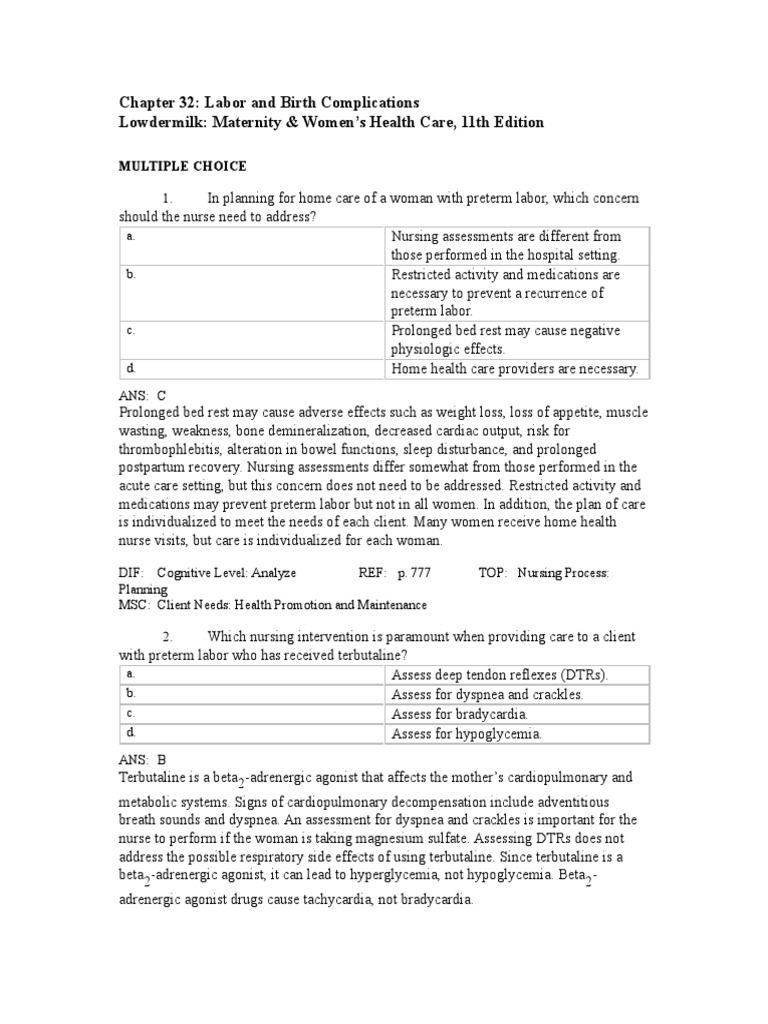 Labor and Birth Complications Overview | PDF | Childbirth | Preterm Birth
