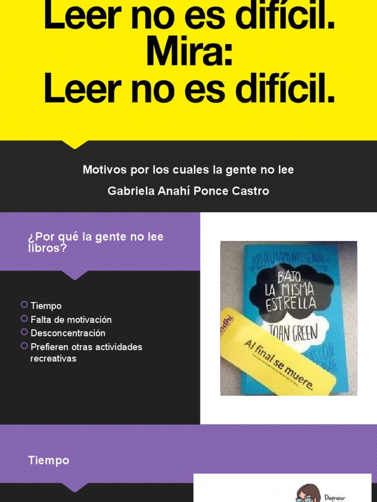 Motivos Por Los Cuales La Gente No Lee | PDF