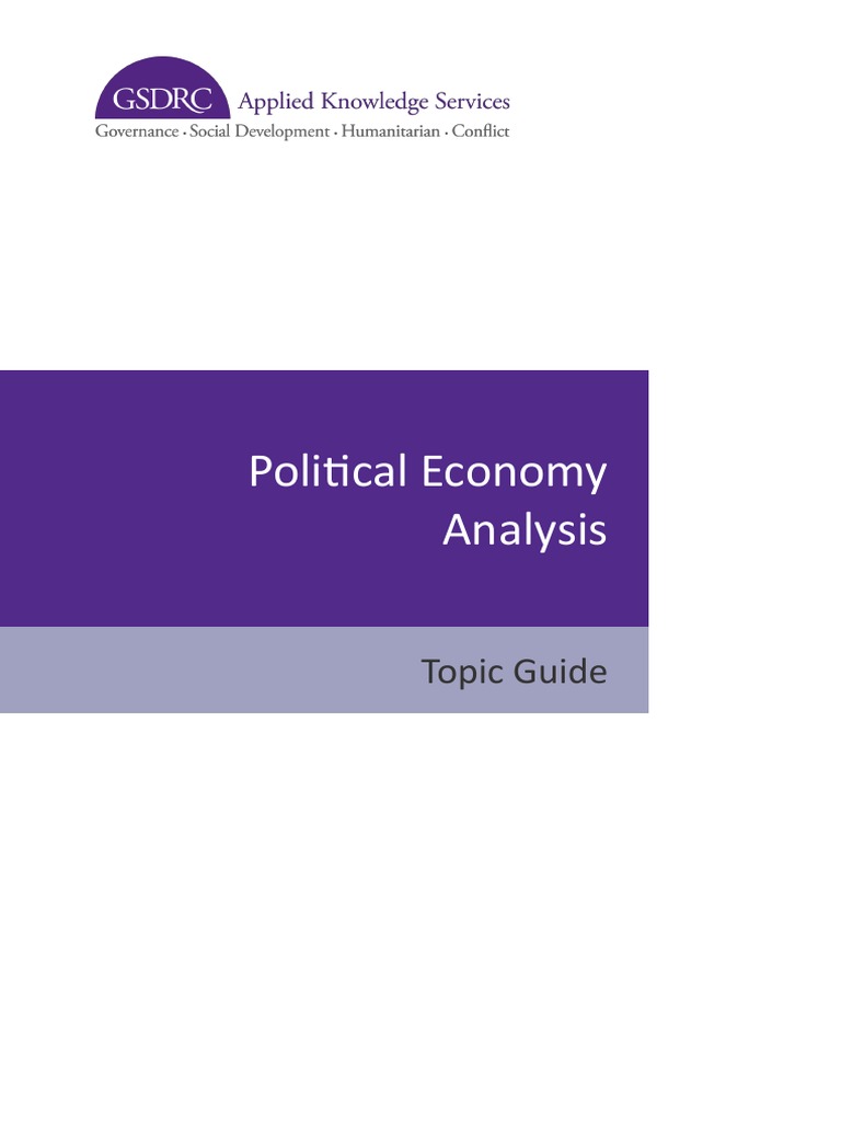 Political Economy Analysis - Topical Guide | PDF | Governance | Aids
