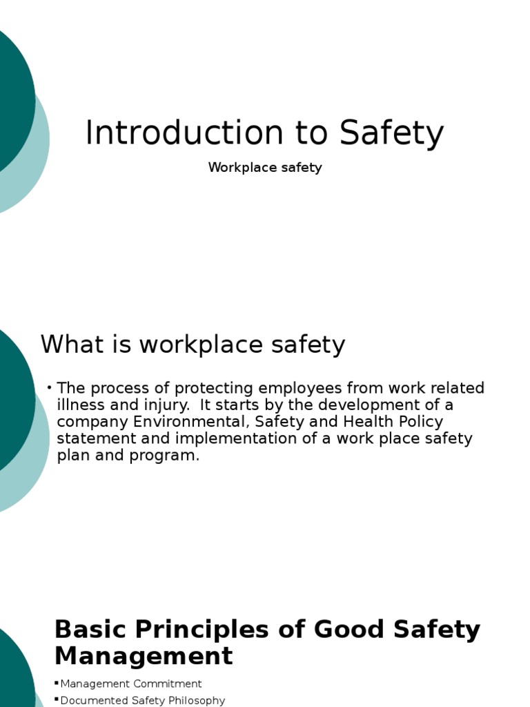 Introduction To Safety | PDF | Occupational Safety And Health ...