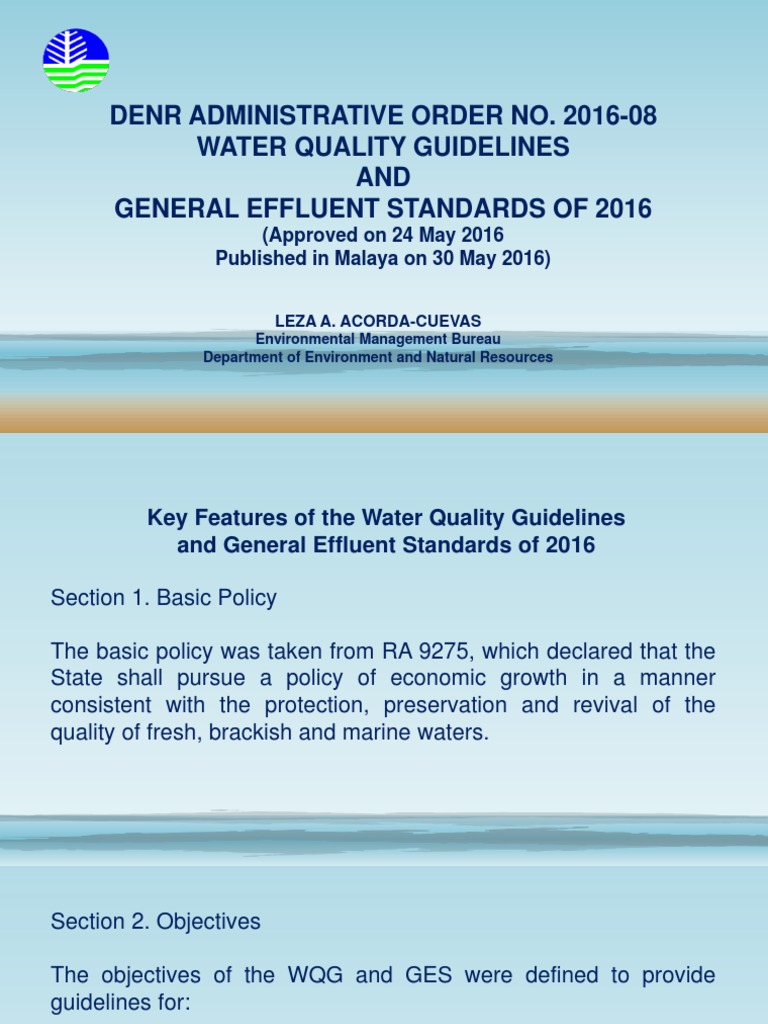 DENR-EMB | Water Quality | Water Resources
