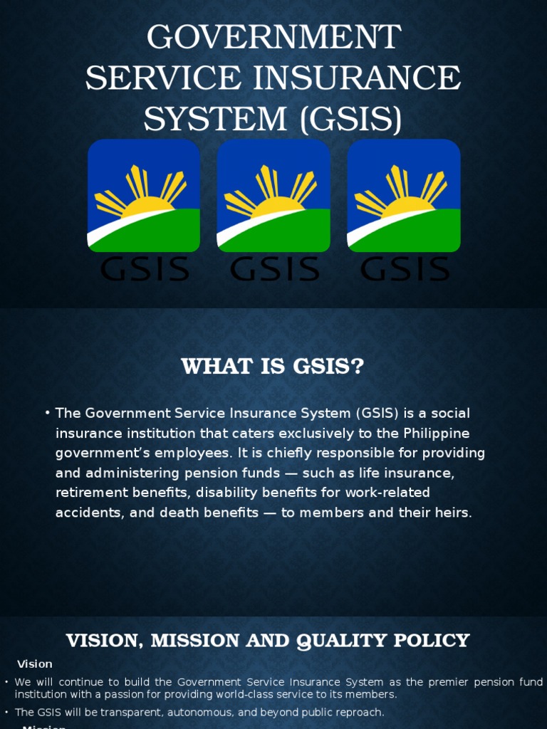 Government Service Insurance System (GSIS) | PDF | Employee Benefits | Pension