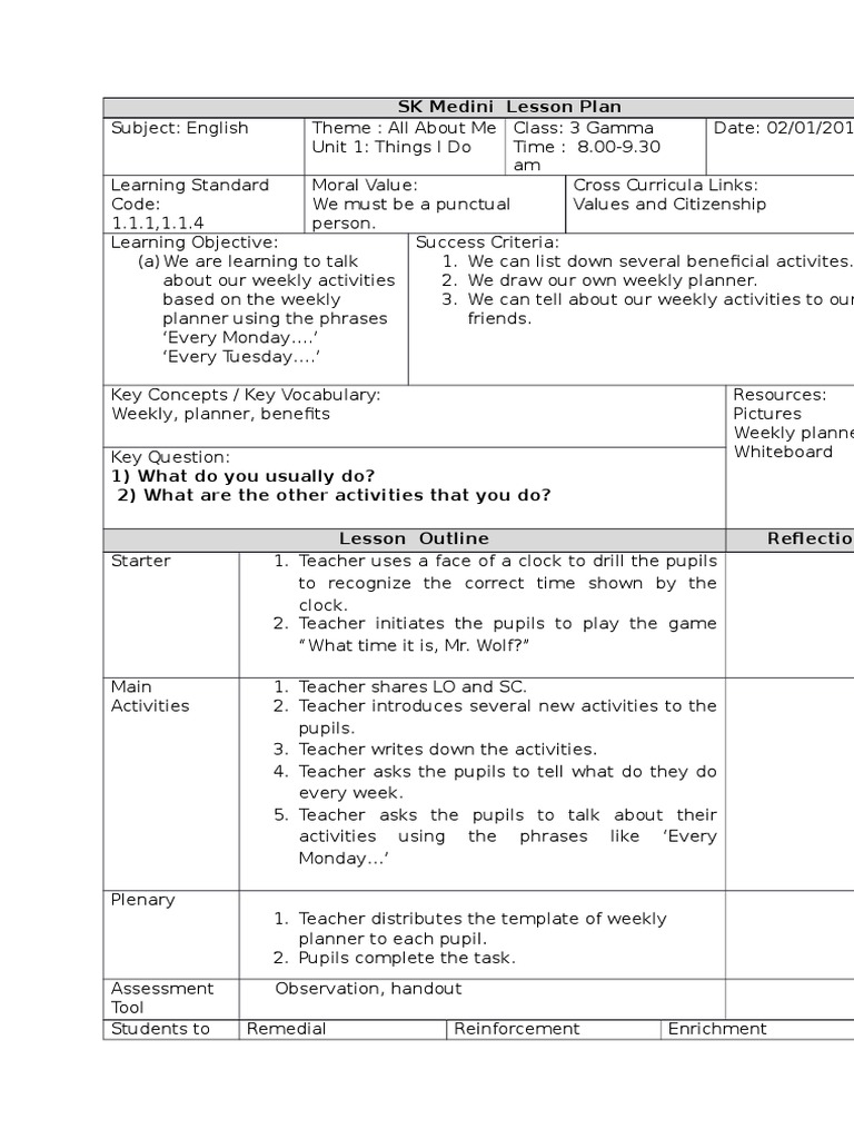 SK Medini Lesson Plan | PDF | Education Theory | Pedagogy