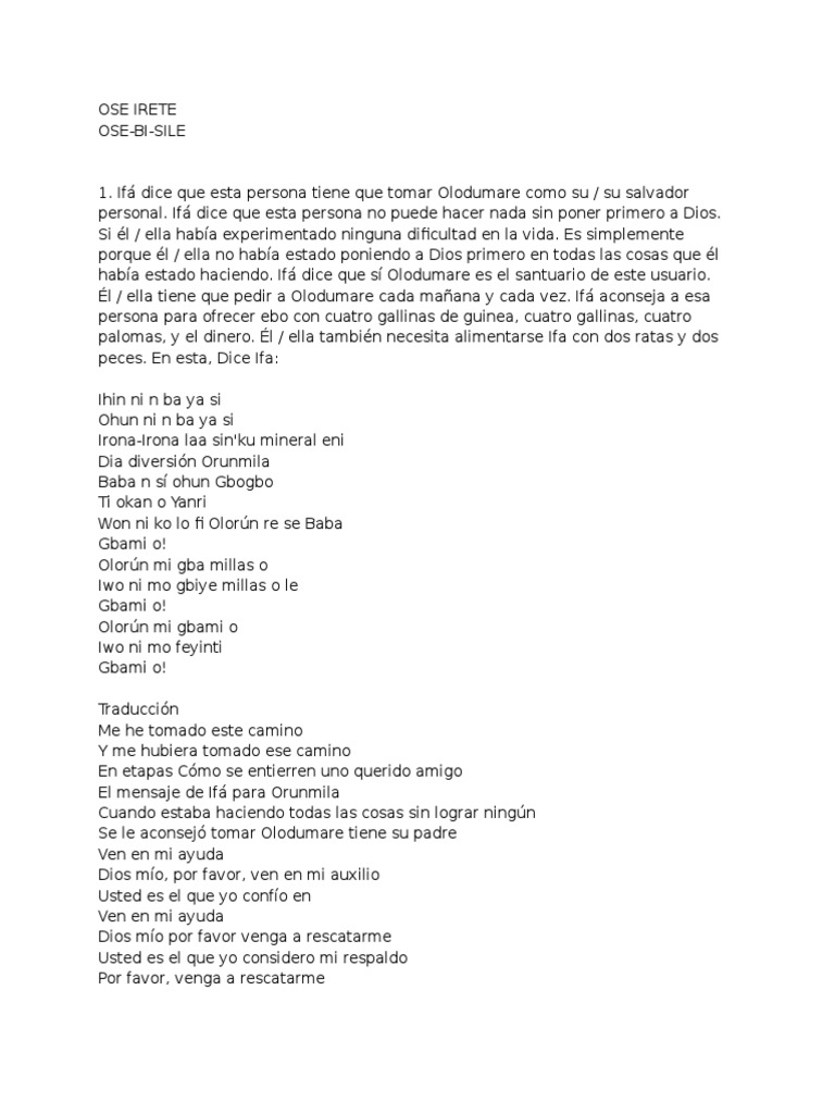 15 Ose Irete Ingles | PDF | Pollo | Religión y creencia