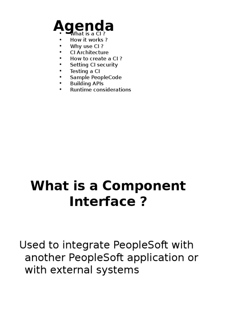Component Interface in Peoplesoft | PDF | Application Programming Interface | Component Object Model