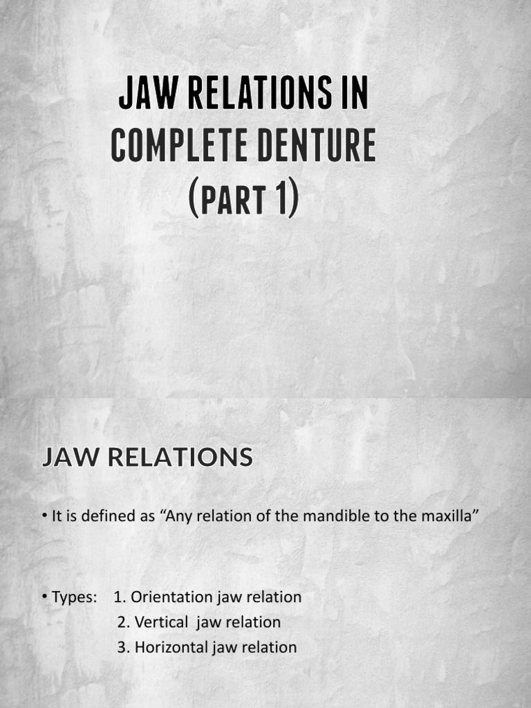 Jaw Relations | PDF | Dentures | Lip