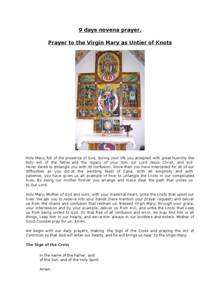 9 Days Novena Prayer | PDF | Christian Meditation | Mary, Mother Of Jesus