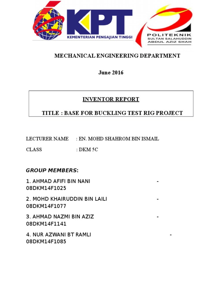 Inventor Report | PDF | Computer Aided Design | 3 D Modeling