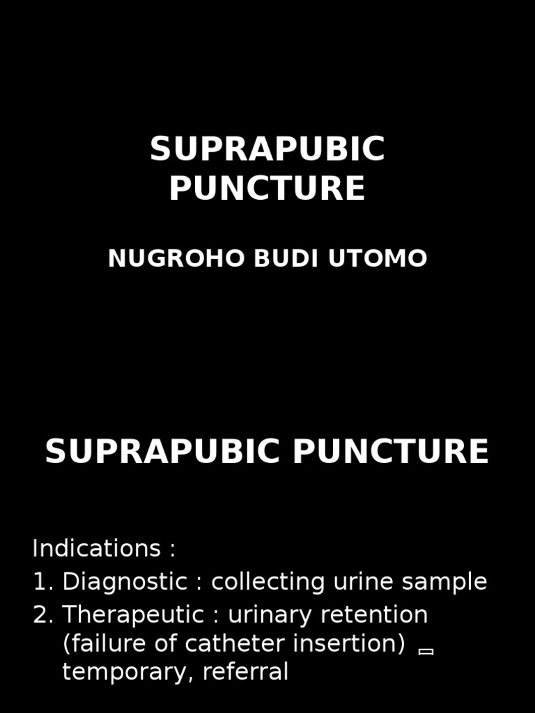 Suprapubic Puncture Indications and Procedure | PDF