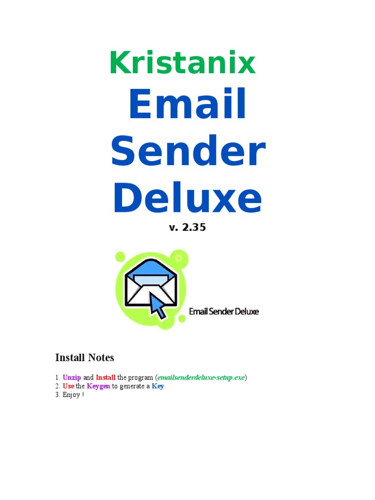 Email Sender Deluxe Installation Guide | PDF