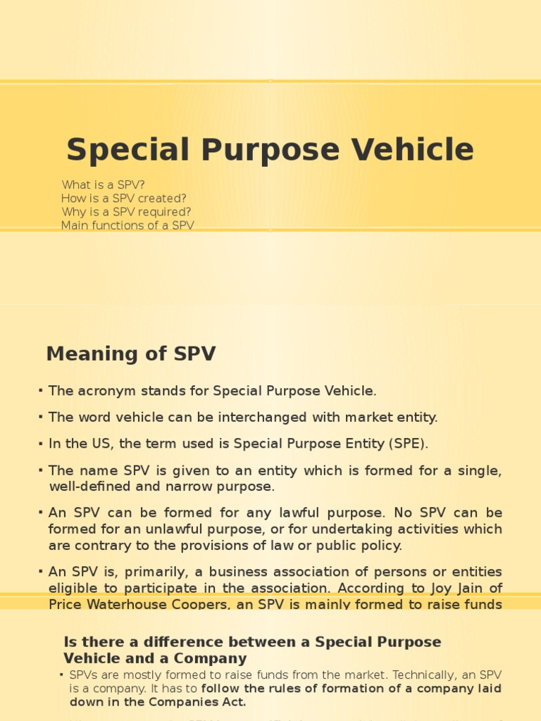 SPV1 | PDF | Securitization | Asset Backed Security