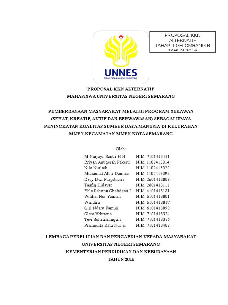 Contoh Proposal KKN | PDF