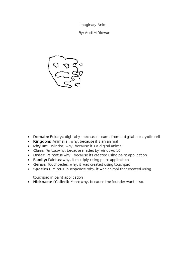 Imaginary Animal | PDF | Domains (Biology) | Scientific Classification