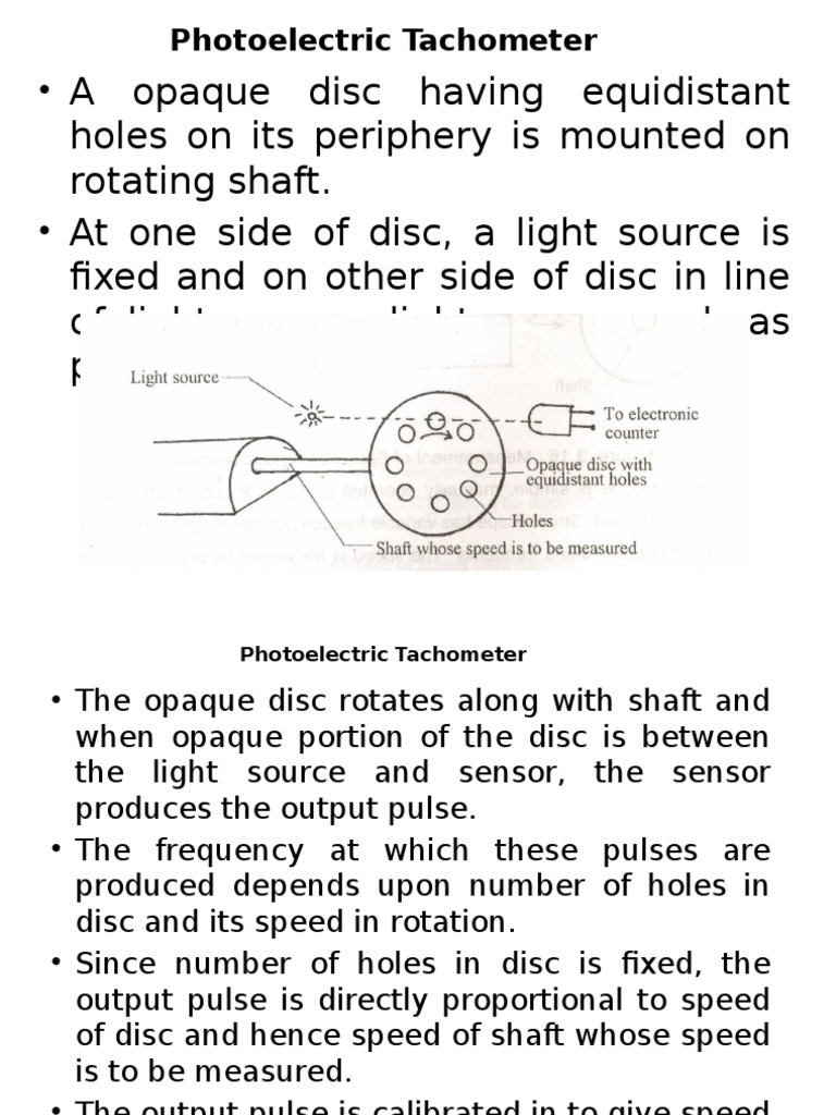 Photoelectric Tachometer Overview | PDF