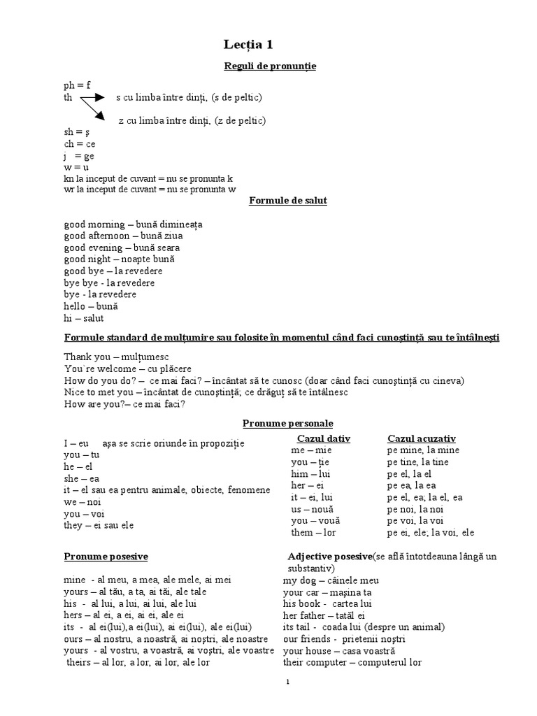 Lectii Engleza PDF | PDF