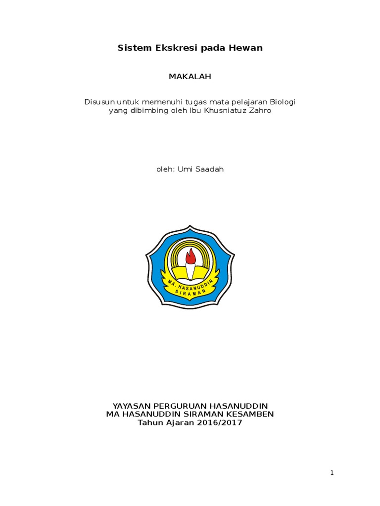 Sistem Ekskresi pada Hewan Vertebrata | PDF