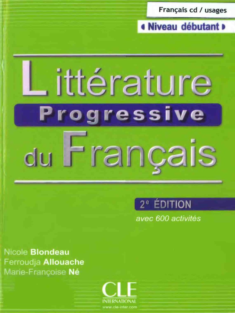 CLE Littérature Progressive Du Français (2e Édition, 2013) - Niveau ...