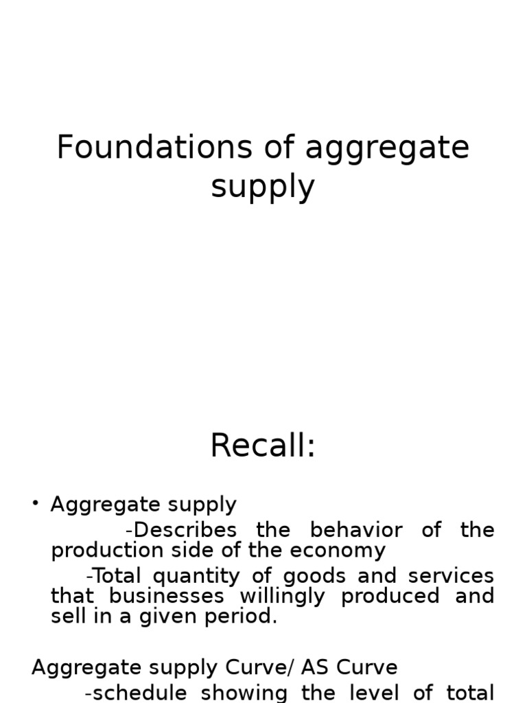 Unemployment and The Foundations of Aggregate Supply | PDF ...