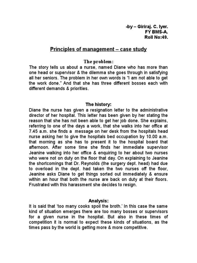 Principles of Management-Case Study | PDF | Labour | Employment