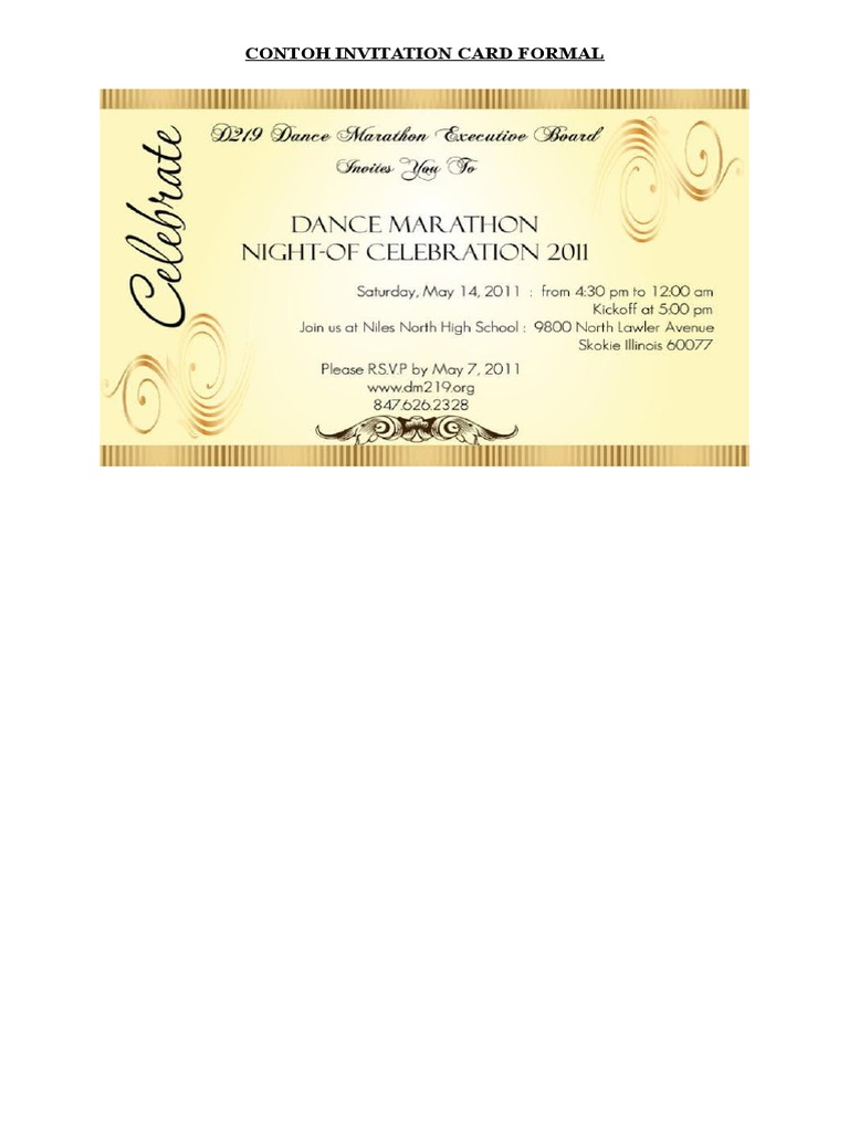 Contoh Invitation Card Informal | PDF